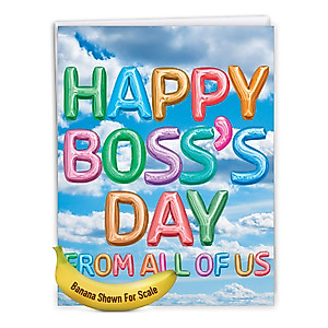 The Best Card Company - 1 Big Thank You Card from Group (8.5 x 11 Inch) - Gratitude Greeting from All of Us - Inflated Messages J5651ZBOG-US