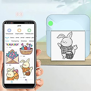 Pocket Sized Printer, Long Battery Life, Fast Printing Sticker Printer for Kids Birthday, Children, White, with Connection for Office Notes, Word Documents, and Photos