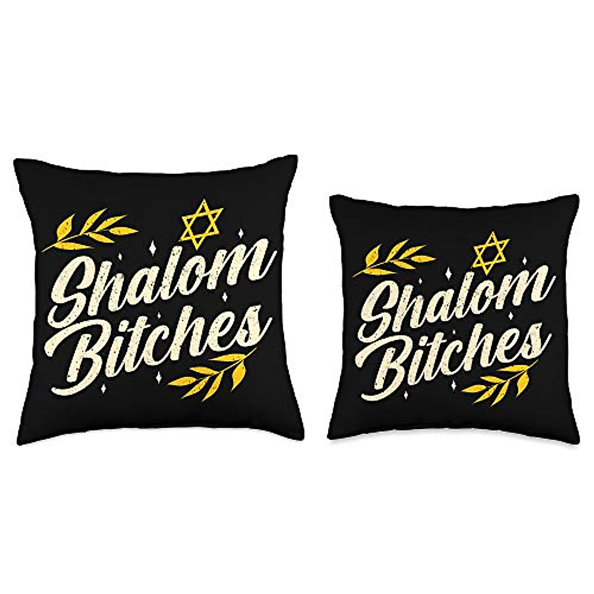 Spin My Dreidels – Funny Hanukkah Holiday Gifts Hanukkah Shalom Bitches Funny Retro Jewish Holiday Gift Throw Pillow, 18x18, Multicolor