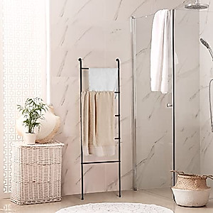 Blanket Ladder Towel Ladder for Bathroom Blanket Rack for Living Room Bathroom Laundry Room Black