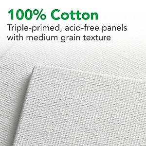 Daler-Rowney Simply Canvas Panel, 11x14 inches, 3 Pack - Artist Canvas for Oil, Acrylic, Pouring & Mixed Media - 100% Cotton, Triple Primed,White