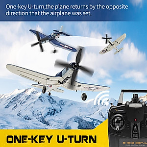 RoofWorld 2023 New Upgrade F4U Corsair RC Plane 4 Channel RTF Remote Controlled Aircraft RC Airplane for Beginners Adult with Xpilot Stabilization System & One Key Aerobatic