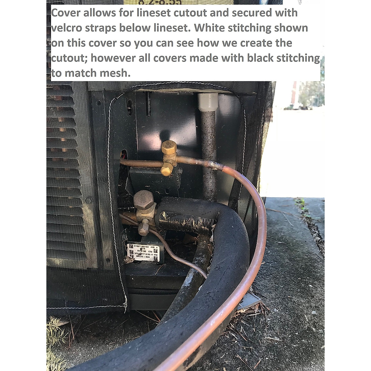 MESH Air Conditioner Cover: CUSTOM AC Cover designed to PROTECT coils from clogging - leaves, grass, cottonwood, dust and debris