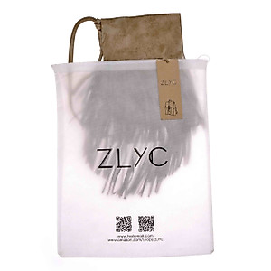 ZLYC Women Bohemian Dip Dye Leather Fringe Bag Pouch Tribal Tassel Cross Body Bag Purse, Khaki