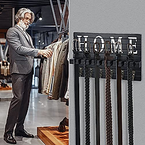 FTUREERA Belt Hanger, Belt Organizer with Hooks Wall Mount, Belt Holder Rack for Men/Women Closet