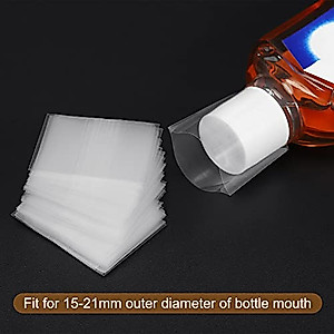 PATIKIL 35x30mm Perforated Shrink Bands, 250 Pack PVC Heat Shrink Wrap Band Fits Cap Diameter 0.59 to 0.83 Inch for Jars Cans, Clear