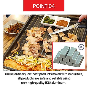 Letusto Premium Grill Plate Risen Pan W12 x16 x2.1inch- Korean BBQ Non-Stick Cookware with Double structure, Ceramic Coating/Solve Hybrid Coating (Wave)