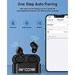 FEANS Wireless Earbuds P3 Bluetooth 5.3 Call Noise Cancelling Earbuds in Ear Headphones with Microphones LED Digital Display IPX5 Waterproof Earbuds for iPhone Android PC Laptop Sport Workout