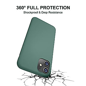 DTTO Compatible with iPhone 11 Case, [Romance Series] Full Covered Silicone Cover [Enhanced Camera and Screen Protection] with Honeycomb Grid Pattern Cushion for iPhone 11 6.1” 2019, Midnight Green