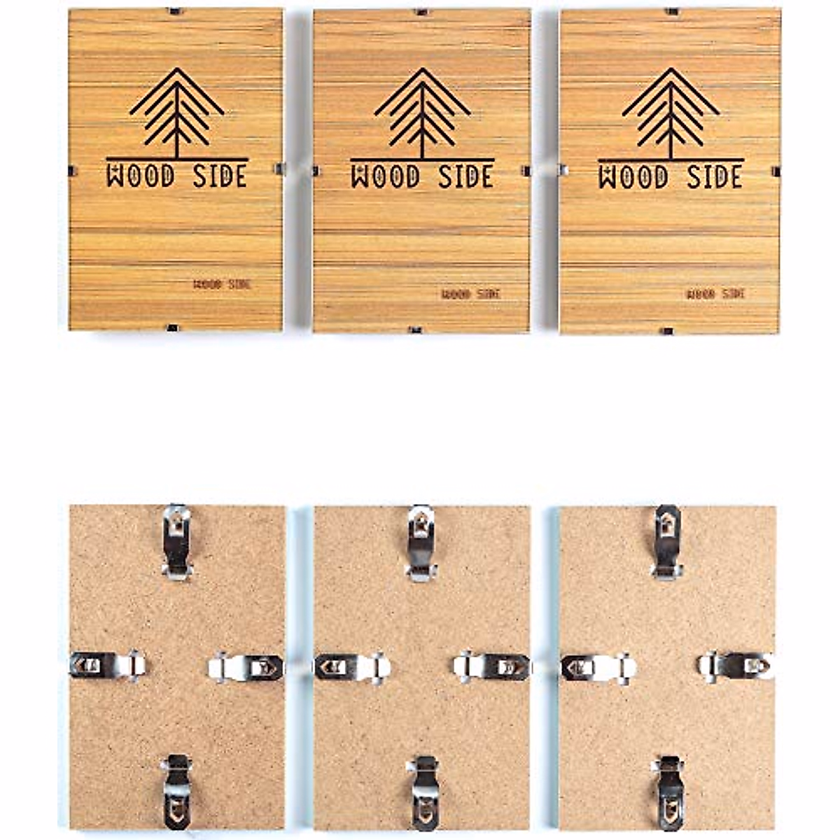 WOOD SIDE ORBIS Glass Clip Picture Frames 9x12 - Pack of 3, Clear Craft Photo Frames