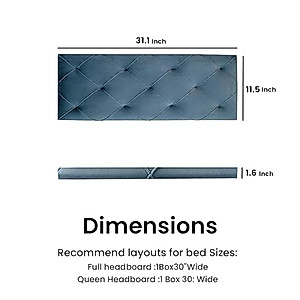 King Headboard Queen Size - Diamond Tufted Twin Headboard - Upholstered Queen Bed Wall Headboard Full- Peel & Stick Headboards Panels Queen Size - Diy headboard King Only- Wall Mounted Bed Headboard