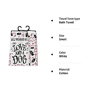 PBK Primitves by Kathy Tea Hand Dish Towel All You Need is Love and A Dog