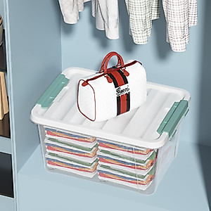 Buyitt 6-Pack Clear Plastic Storage Boxes, 20 Quart Plastic Storage Bins with Lids