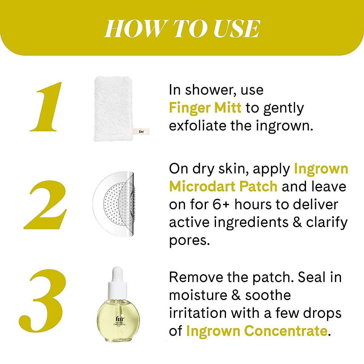 Fur Ingrown Concentrate and Microdart Patches Bundle: Smoothe, Soothe, and Treat Ingrown Hairs and Effectively Clear Up Ingrown Hair Bumps