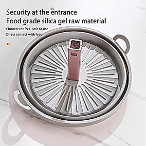 Karjraxrn 8.5 in Air Fryer Silicone Liners Folding Air Fryer Silicone pot, More Space Saving Food Safety Reusable Air Fryer Silicone Basket