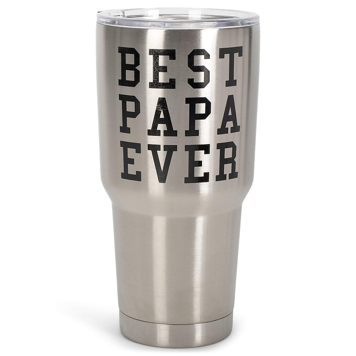 Elanze Designs Best Papa Ever 30 Oz Stainless Steel Travel Mug with Lid
