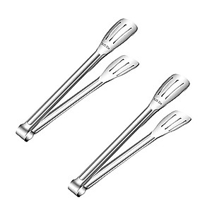 Serving Tongs Kitchen Tongs,Buffet Tongs, Silicone Non-slip Grip Tongs， Food Tong Serving Tong, Bread Serving Clip, Stainless Steel Kitchen Tongs (silver 12in-green handle)