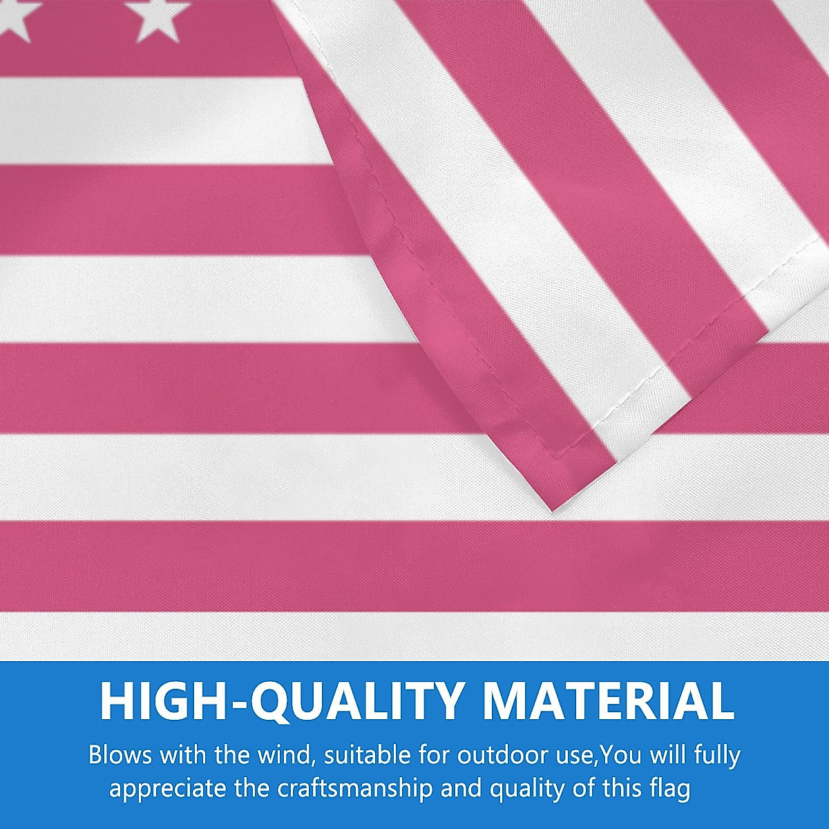 Personalized Pink American Flag with Custom Name or Message, Pink Fabric Custom Made for Home Decor, Garden, Office or School