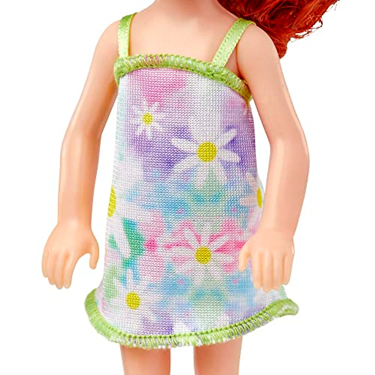 Barbie Chelsea Doll, Small Doll Wearing Removable Floral Dress and Shoes with Red Hair & Blue Eyes