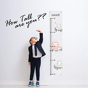 Personalized Kids Canvas Growth Chart, Height Chart, Growth Chart Banner, Cute Owl
