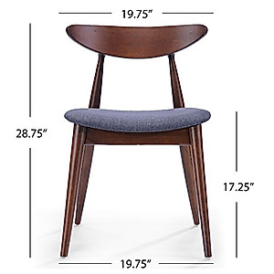 Christopher Knight Home Barron Fabric Dining Chairs, 2-Pcs Set, Charcoal