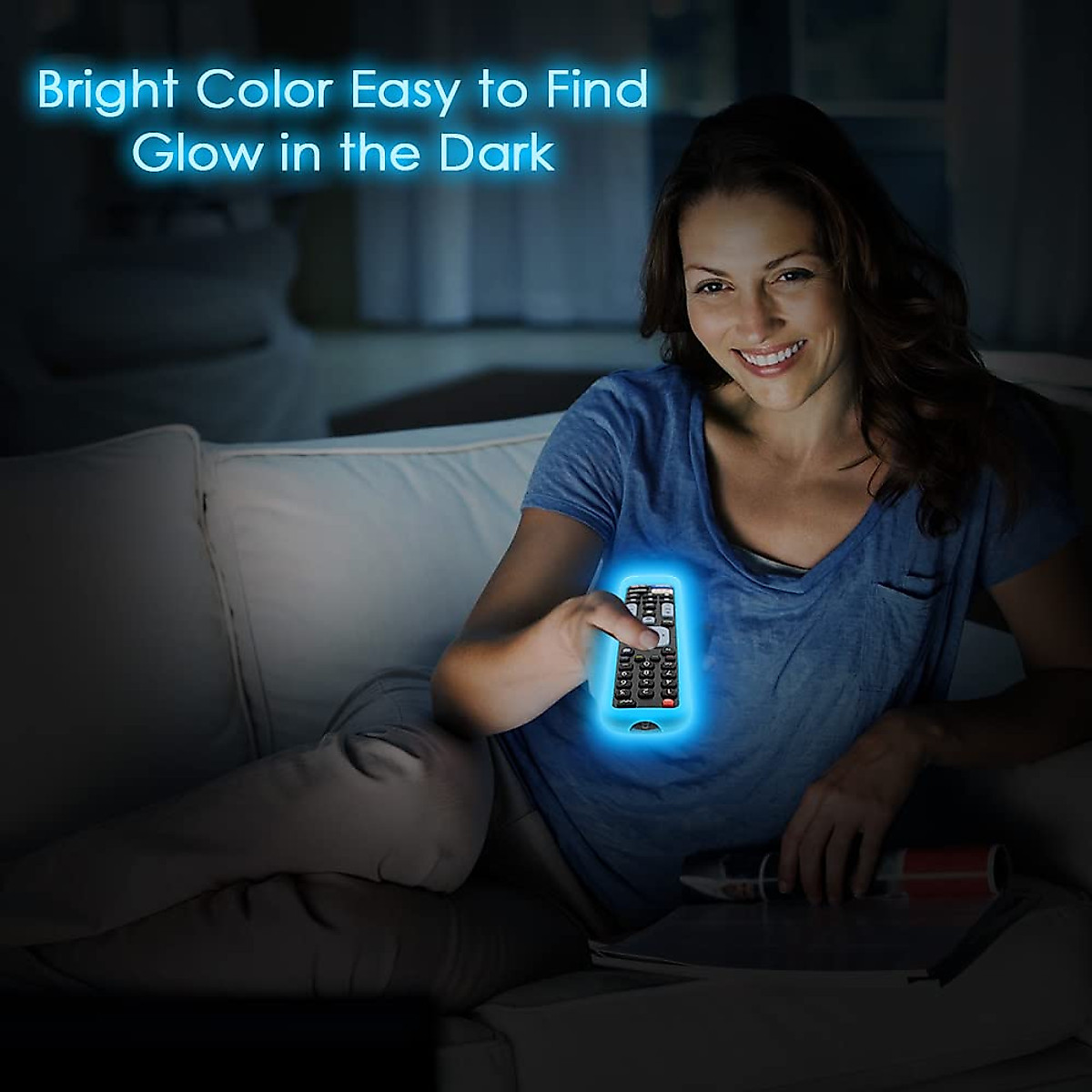 Silicone Protective Case for Hisense EN2A27 Remote Control, Anti-Slip Battery Back Cover for Hisense EN-2A27 Smart TV Remote Skin Sleeve Protector (Glow Blue)