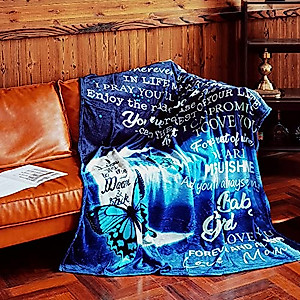 UFOORO Daughter Gifts -55*70inches Butterfly Throw Blanket for Daughter Birthday/Christmas/Winter Gifts for Daughter from Mom and Dad