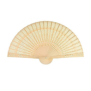 FORSUN Sandalwood Fan (Set of 50 pcs) - Baby Shower Gifts & Wedding Favors&Birthday Gifts&Christmas Gift
