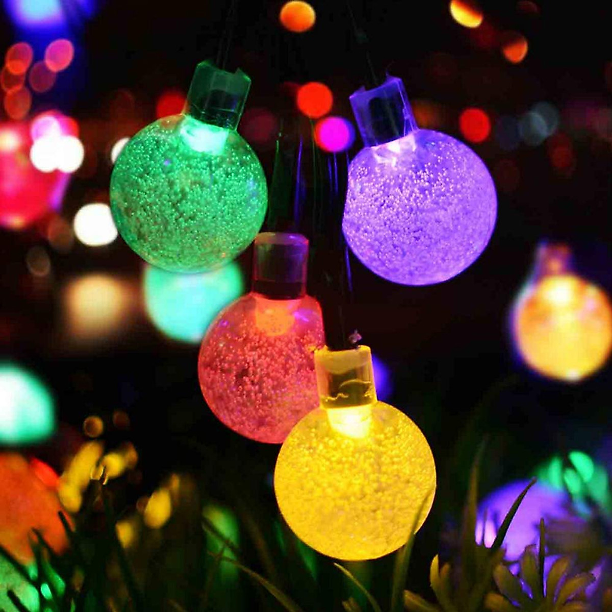XUNATA Solar String Lights Outdoor, Waterproof 20 LED 16.4FT 8 Modes for Christmas, Home, Garden, Yard, Porch, Tree, Party, Holiday Decoration(Multi-colored)