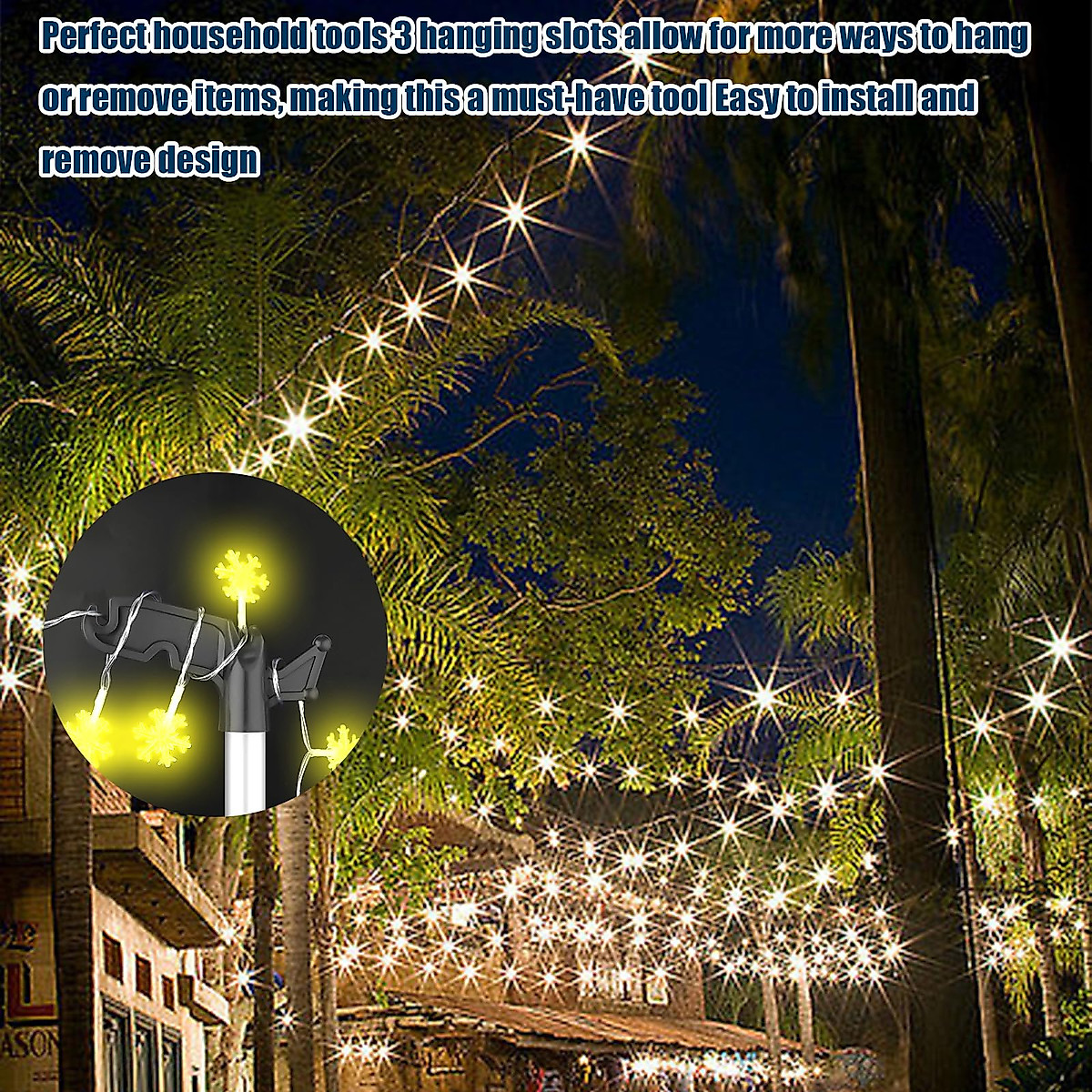 PEUTIER 4pcs Plastic Utility Hook, 3/4 inch Screw on Pole Hook Attachment Multi Purpose Extension Pole Hook for Threaded Poles Hanging Christmas Light Strings Bird Feeders Rope (Black)