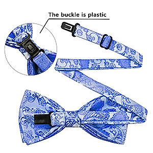 YOY Handcrafted Adorable Pet Bow Ties - 6-pack Adjustable Neck 11"-20" Paisley Bowties Dog Collar Neckties Kitty Puppy Grooming Accessories for Doggy Cat, 6 Colors