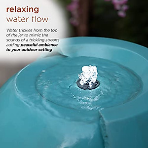 Alpine Corporation DIG100XS w/LED Light Water Jar Fountain, 32 Inch Tall, Turquoise