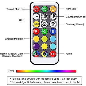 【New Modle】 JandCase Remote Control, Suitable for JandCase Infrared Remote Control RGBW Series Bulbs, 1 Pack