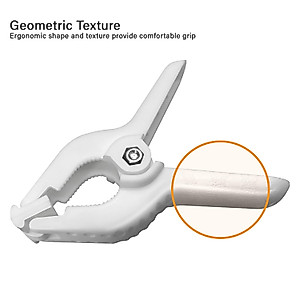 LimoStudio 8 PCS White Adjustable Heavy Duty Clip for Muslin/Paper Photo Backdrop Background Clamps, 4.5 inch with Camera Adapter Clamps, AGG3356