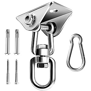 Uouteo Heavy Duty Swing Hanger - 1000 LB Capacity 360°Rotate Ultra Durable Hooks Hammock Hanging Kit Accessories for Punching Bag, Suspension Strap, Wooden Concrete Set, Hanging Chair