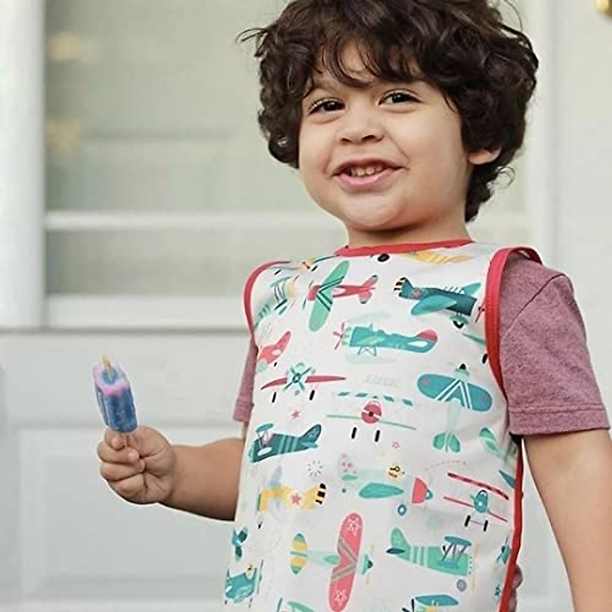 BapronBaby Retro Airplanes Bapron - No Neck Tie Safer Bib for Baby & Toddler - Soft Waterproof Stain Resistant - Machine Washable - Sz Preschool 3-5yrs