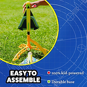 Stomp Rocket Stunt Plane Launcher Toy for Kids - 3 Foam Airplane Toy Soars Over 100 Feet - Unique Tricks & Adjustable Plane Rocket Launcher Stand - Fun Outdoor Toys & Gift for Boys or Girls