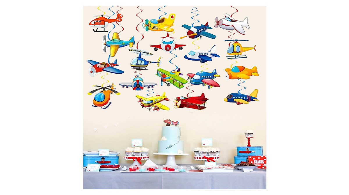 Airplane Hanging Swirls Airplane Birthday Party Decorations Helicopter ...
