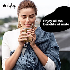 OnlyBP - Argentinian Mate Kit, Includes Yerba Mate Cup, 2 Straws, and Cleaning Brush (Wood)