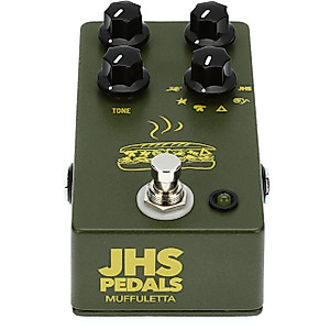 JHS Muffuletta 6-way Fuzz Pedal with 3 Patch Cables - Army Green