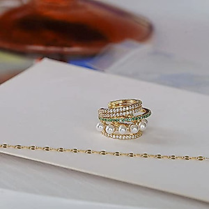 MOEPAPA Pearl Ear Cuff Earrings for Women 14K Gold Ear Cuffs for Non Pierced Ears Cartilage Earrings (Pearl)