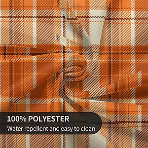 BETGINY Fall Tablecloth 60 Inch Round Autumn Thanksgiving Plaid Table Cloth Dust-Proof Wrinkle Resistant Rustic Tablecloth for Holiday Kitchen Dining Room Party Picnic Indoor Outdoor