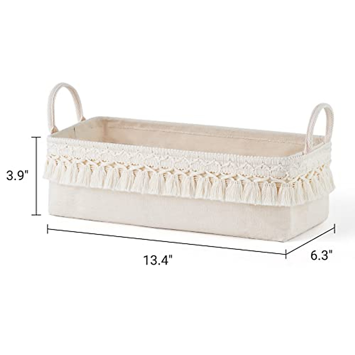 Mkono Macrame Tissue Box Cover and Boho Storage Baskets Organizer for Home Bedroom Living Room College Dorm Bed, Set of 3