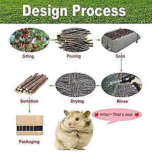 Chngeary 150g Small Animals Chew Toys Molar Sticks, Apple Sticks Timothy Hay Sticks Sweet Bamboo 3Types Combined for Rabbit Chinchilla Guinea Pigs Squirrel Hamster