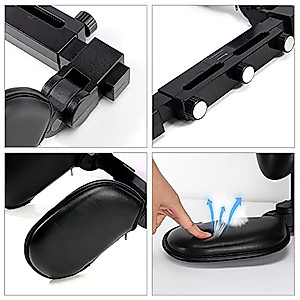 SanLead Car Headrest Pillow Detachable, U Shaped Road Pal Headrest Black Head Neck Support, 180 Degree Adjustable Car Seat Head Neck Support