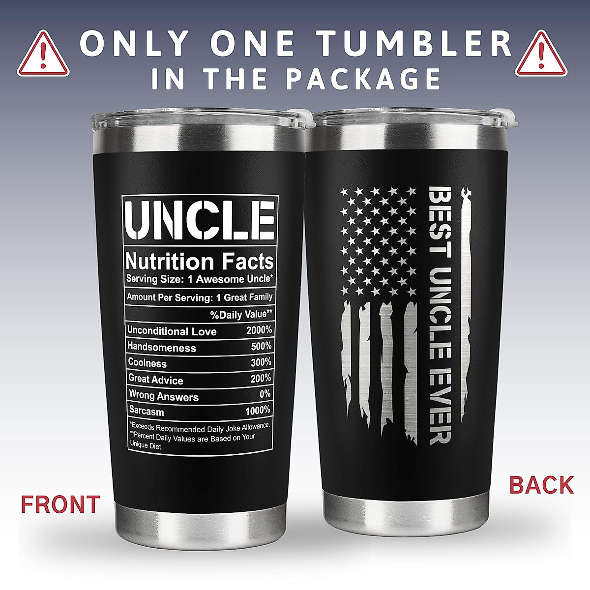 Gifts for Uncle from Niece, Nephew - Uncle Gifts - Uncle Christmas Gifts, Christmas Gifts for Uncle - Birthday Gifts for Uncle, Uncle Birthday Gifts from Niece Nephew - New Uncle Gifts - 20 Oz Tumbler
