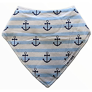 Jolly Jon Nautical Baby Bandana Drool Bibs - 4 Pack Baby Bib Gift Set - Nautical Drooling and Teething Babies – Thick Soft Absorbent Sea Bibs - Cotton Bibs for Boys and Girls