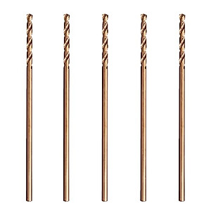 Hss Cobalt Drill Bit Set 1/8 in. x 6 in. Aircraft Extension Extra Long Deep Hole Drilling-5Pcs