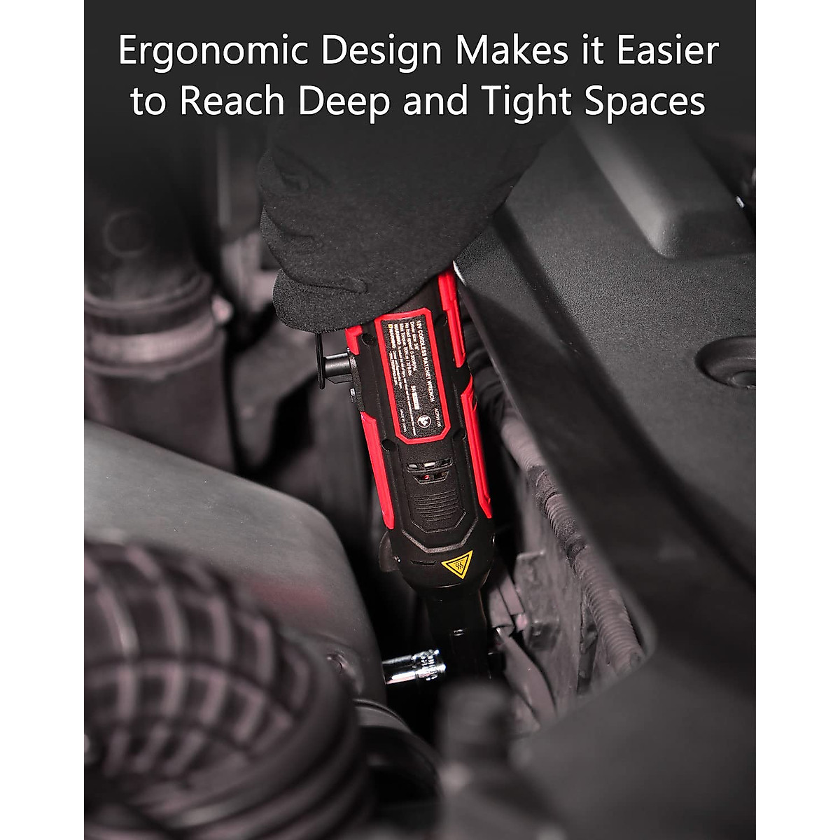 AVID POWER Cordless Electric Ratchet Wrench, 3/8" 50N.m (37 Ft-lbs) 12V Power Ratchet Wrench Kit w/Two 2.0Ah Batteries, 1-Hour Fast Charger, Variable Speed and 10 Sockets