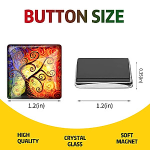 12Pcs Glass Strong Magnetic Refrigerator Magnet - Square Glass Fridge Decoration with a Powerful Flat Magnet, Office Whiteboard Magnet, Cabinet Magnet, Cabinet Cute Locker Magnet